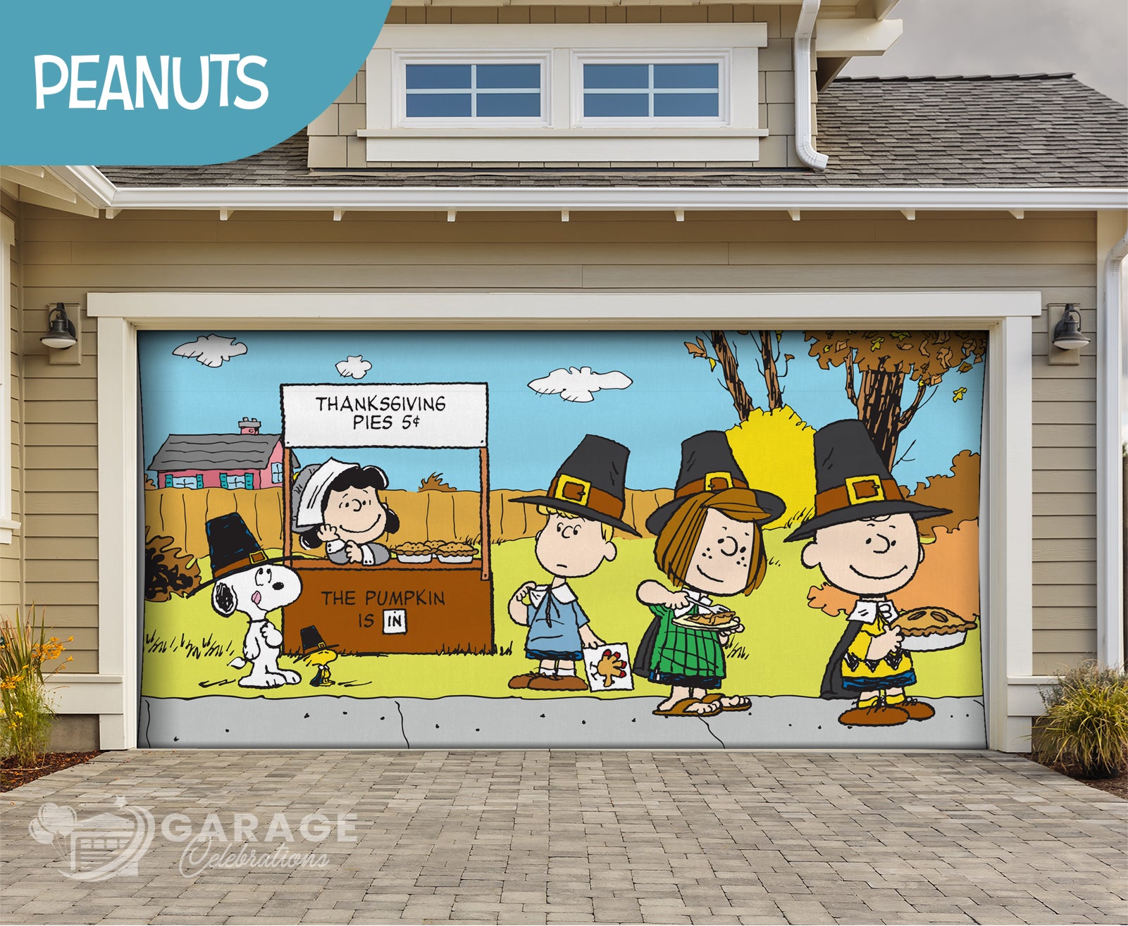 Peanuts Thanksgiving Pies | Holiday Garage Door Decoration – Garage ...